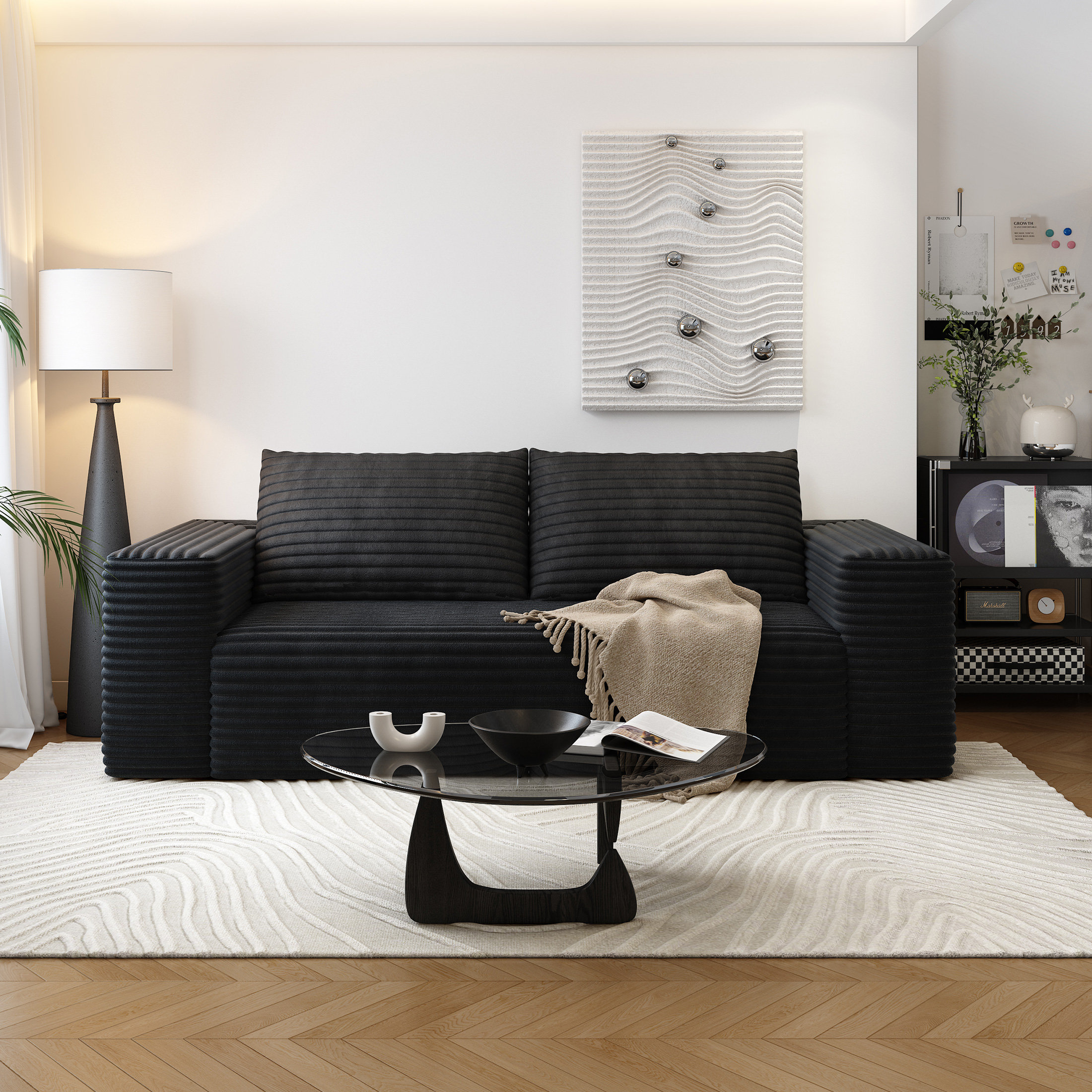 Settab Loveseat Sofa,Modular Couch with Deep Seat Memory Foam,Comfy Small Cloud Couch for Small ...