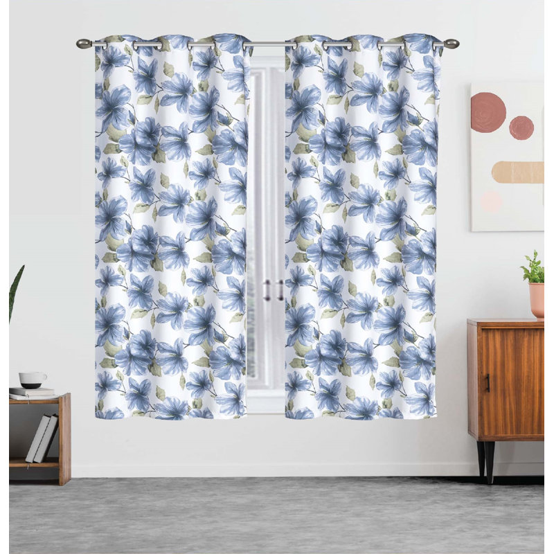 Margaret Josephs Blackout Floral Window Curtain Set with Grommets ...