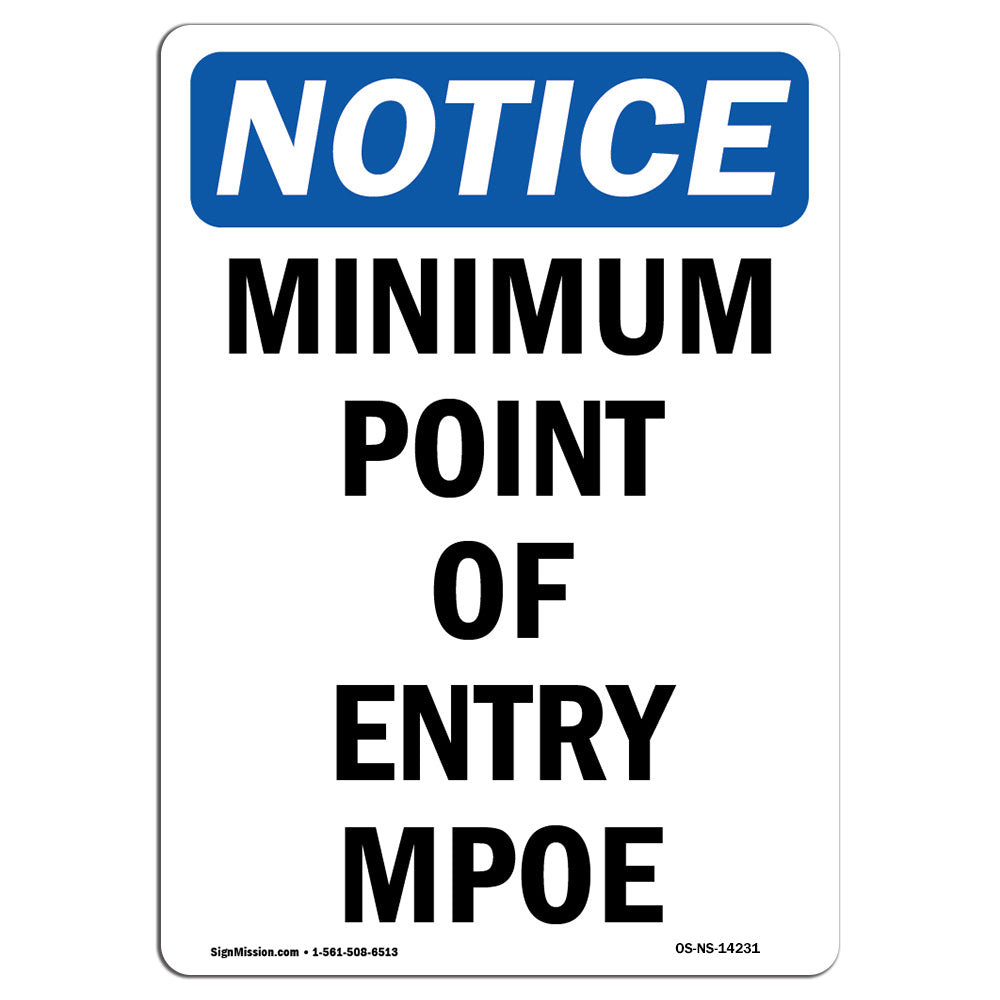 SignMission Minimum Point of Entry Mpoe Sign | Wayfair