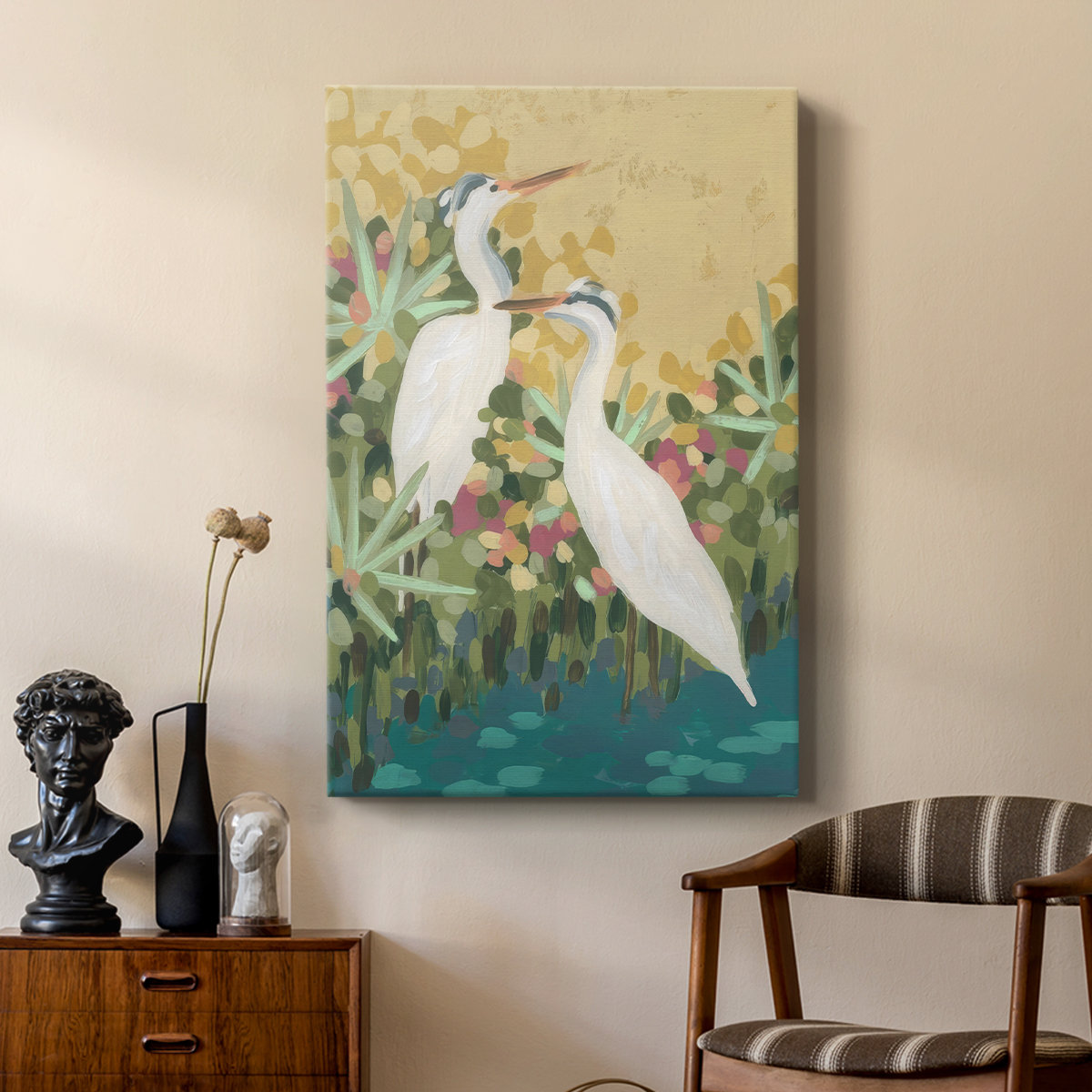 Dovecove Heron Lagoon I -Custom Wrapped Gallery Cavas - Wayfair Canada