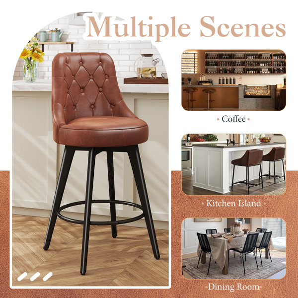 Red Barrel Studio® Bar Stools Set Of 2, 360° Swivel Counter Height ...