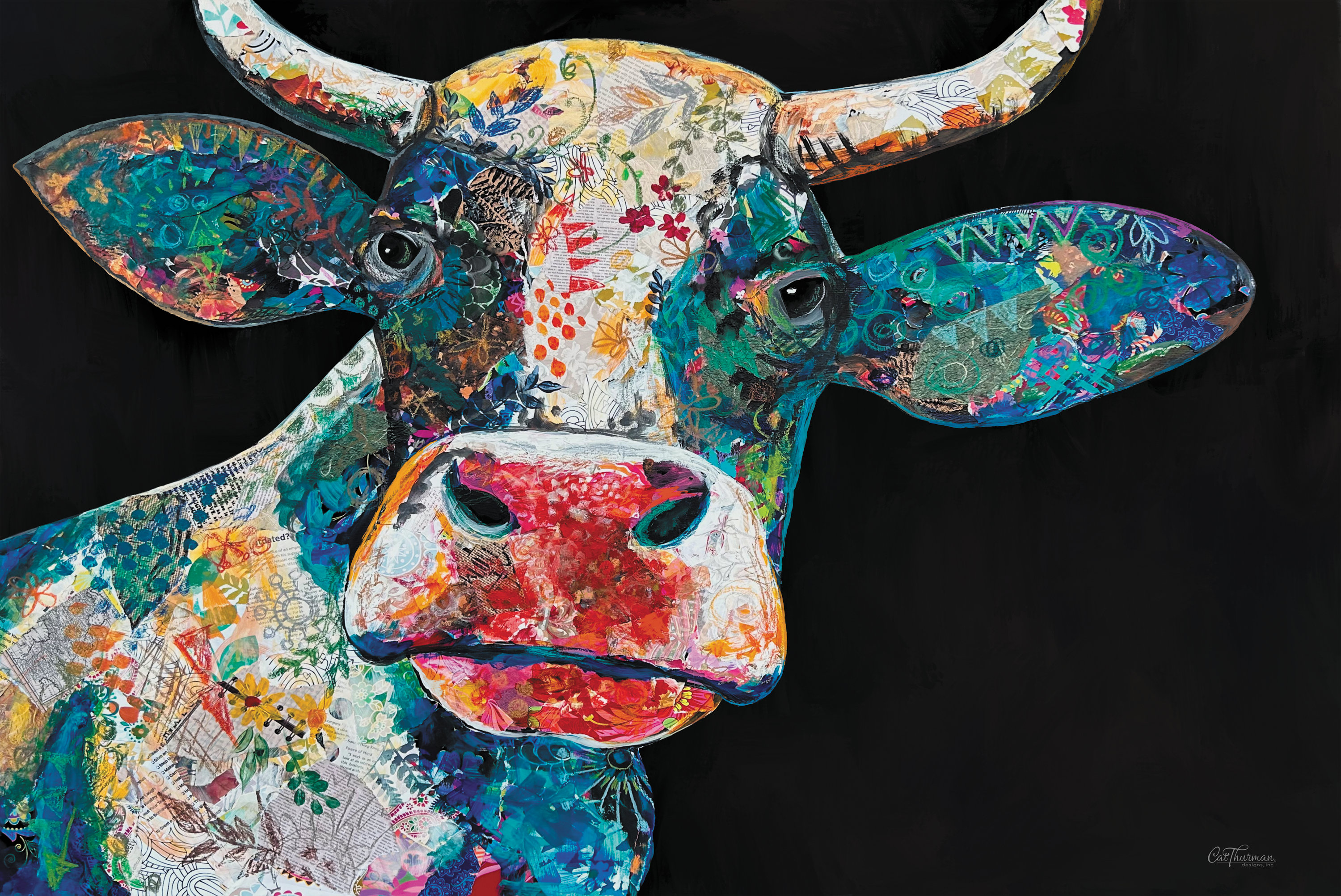 August Grove® Collage Cow On Canvas Print | Wayfair