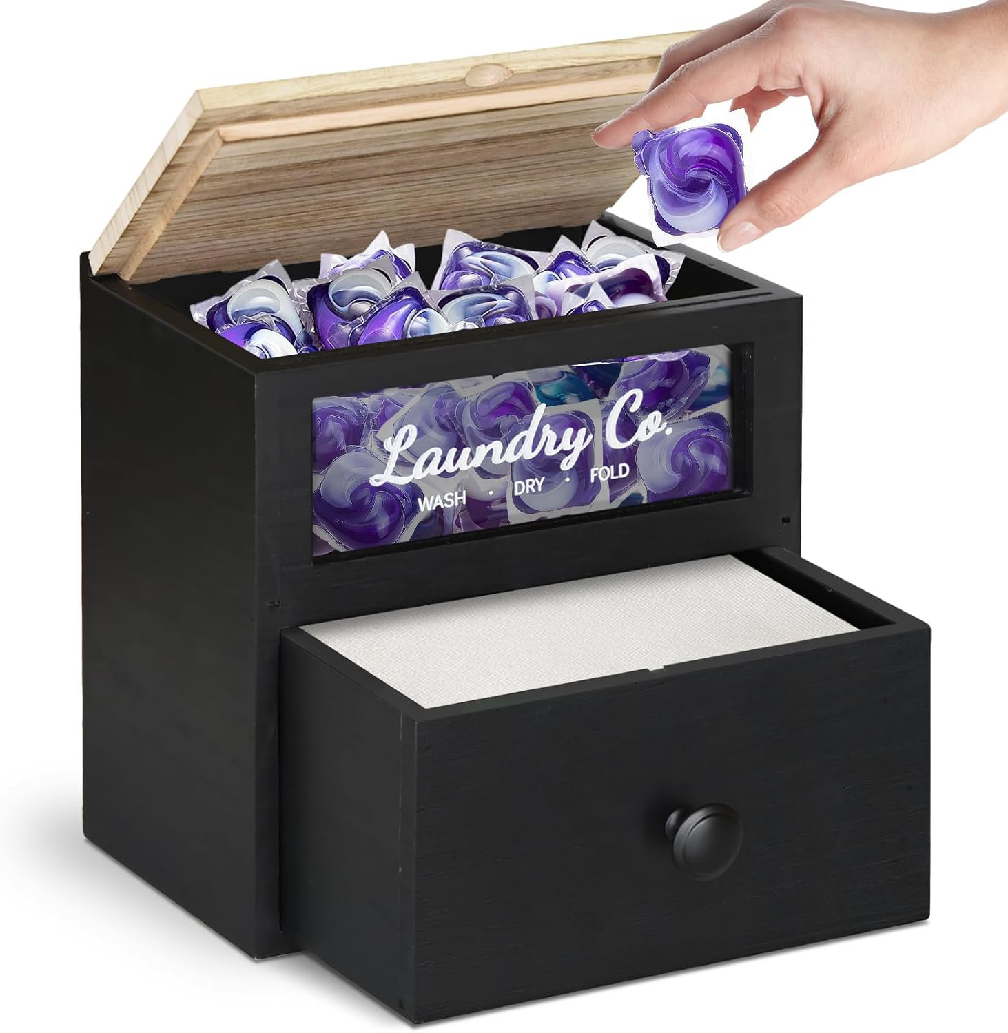 Elaine Mercure Dryer Sheet Holder And Laundry Pods Container For ...