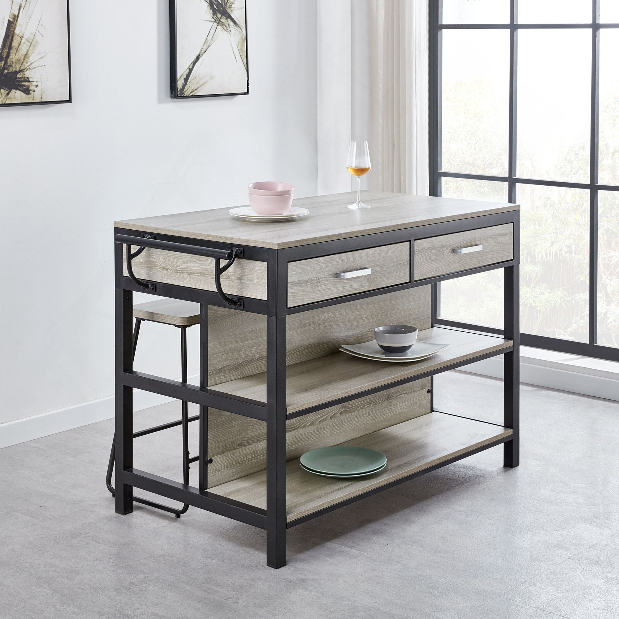 Ivy Bronx Carson - Counter Kitchen Table - Pearl Silver | Wayfair
