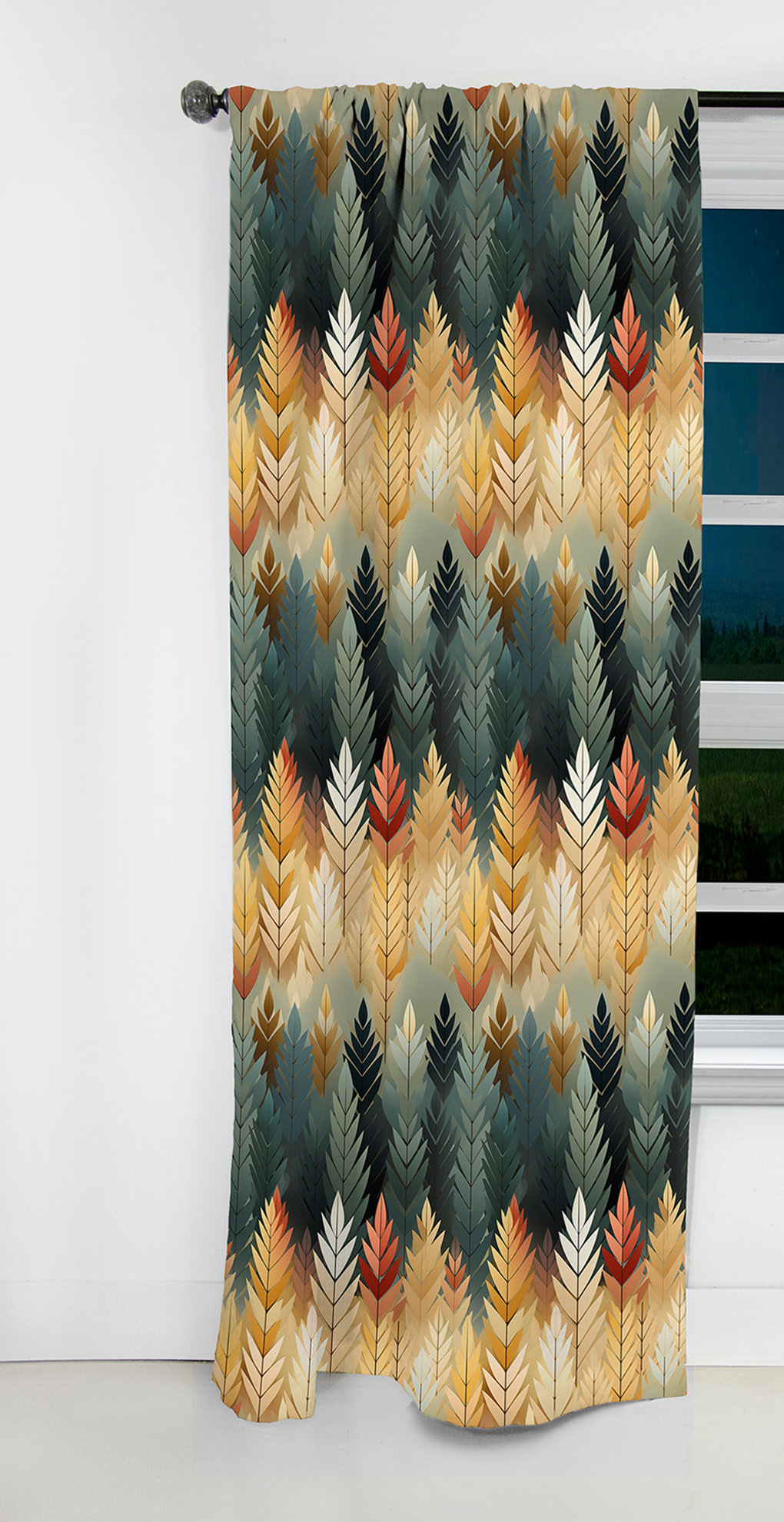 Design Art Tree Chevron Woodland Delight - Chevron Curtain - Blackout ...