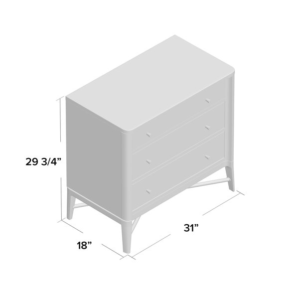 Birch Lane™ Regan 3 - Drawer Nightstand & Reviews | Birch Lane