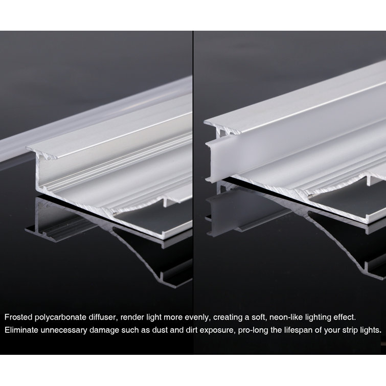 TORCHSTAR 3.3ft Recessed/Flush Wall Mount U-Channel Aluminum Profile ...