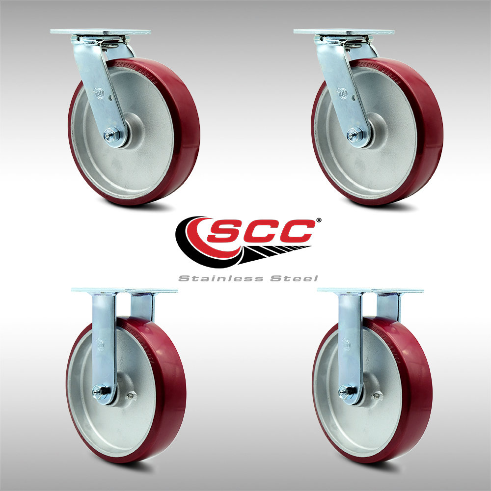 Service Caster 4 Piece Poly on Aluminum Caster Set | Wayfair