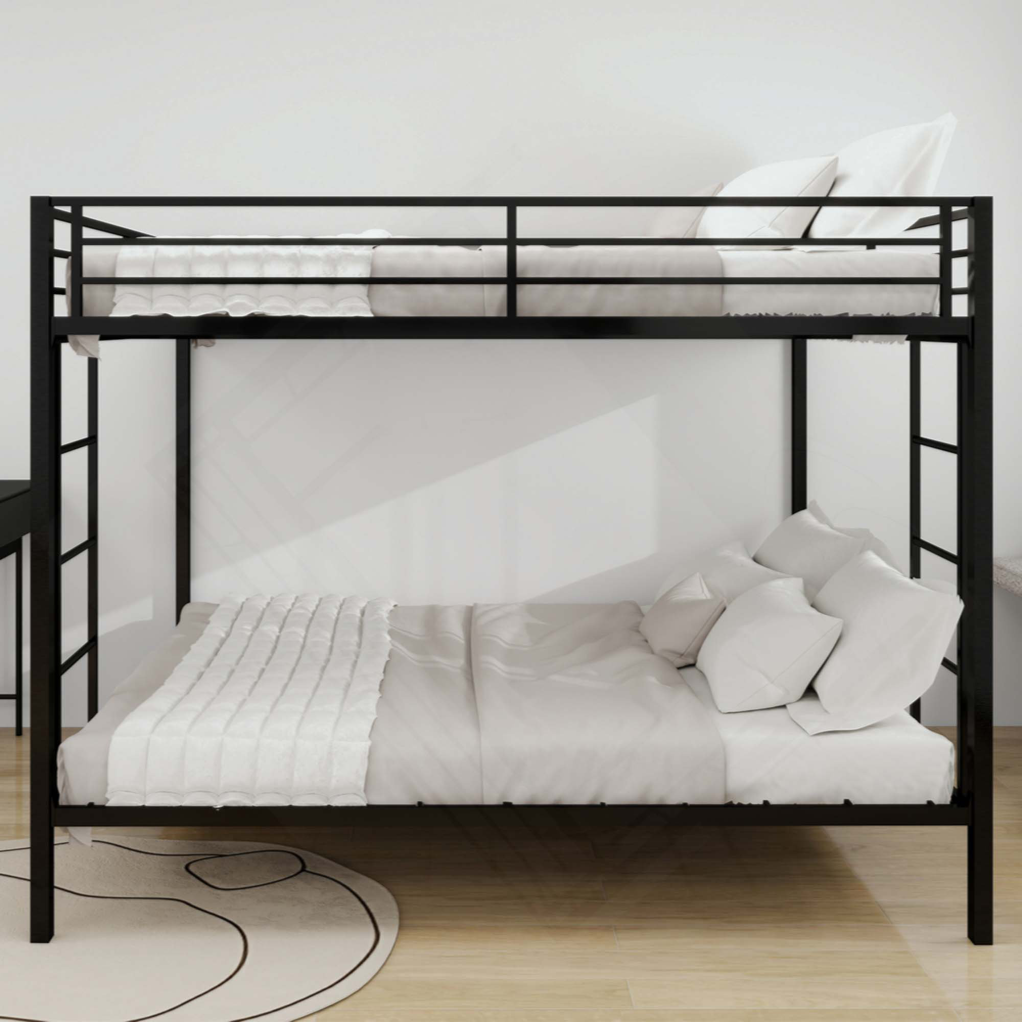 Latitude Run® Multi-Functional Square Tube Iron Bunk Bed, Robust Metal ...