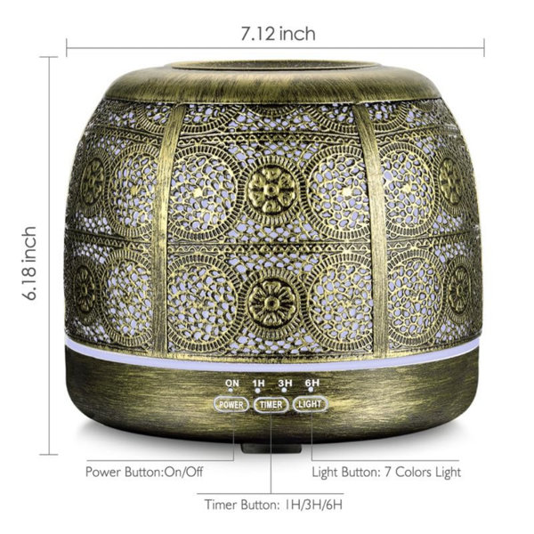 Bungalow Rose Essential Oil Diffusers For Large Room, Metal Diffusers ...