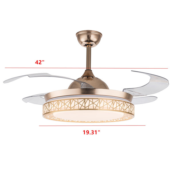 Mercer41 Bergstein 42'' Crystal Ceiling Fan with Remote & Reviews | Wayfair