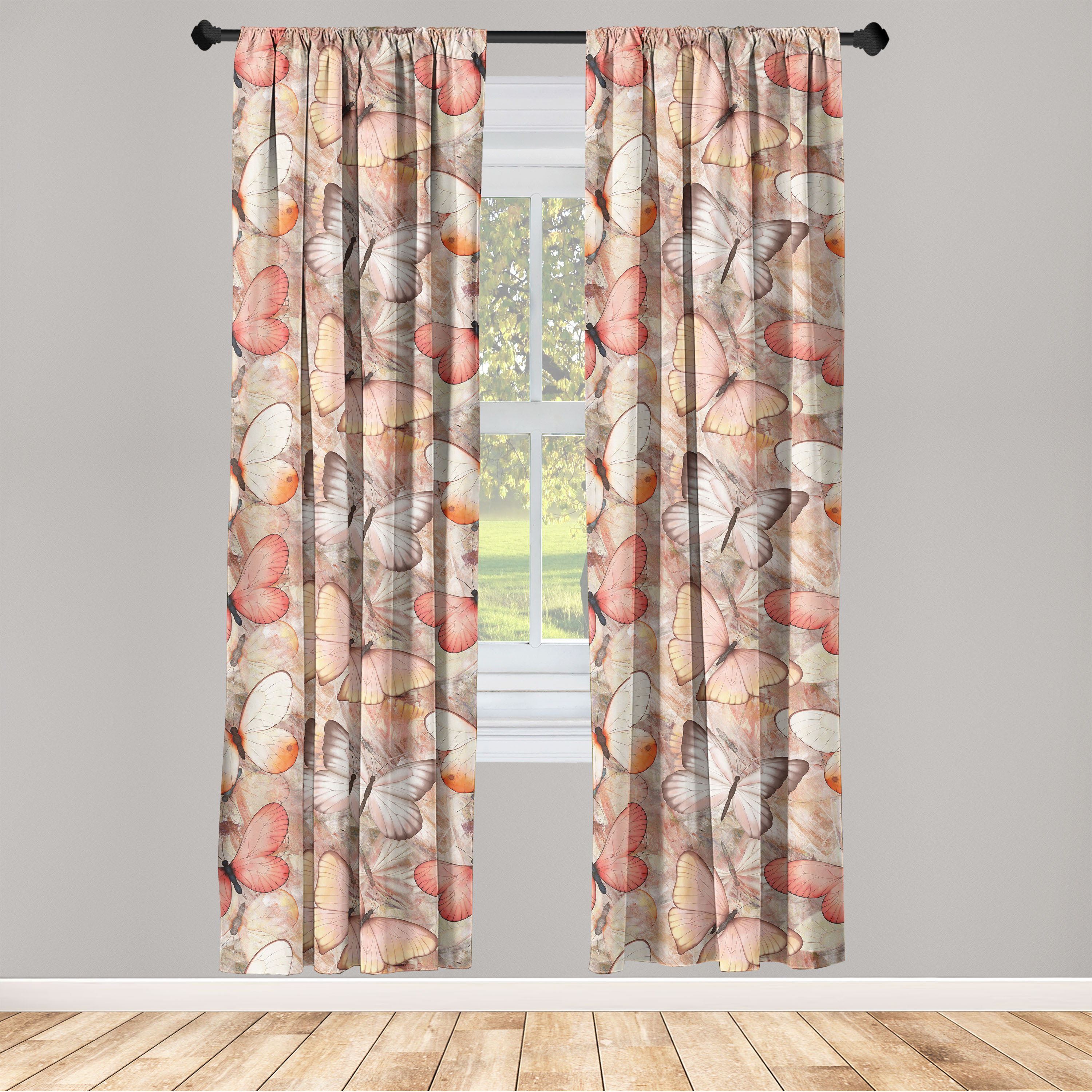 East Urban Home Spring Curtains Butterfly Exotic Tropical Pair 427768 ...