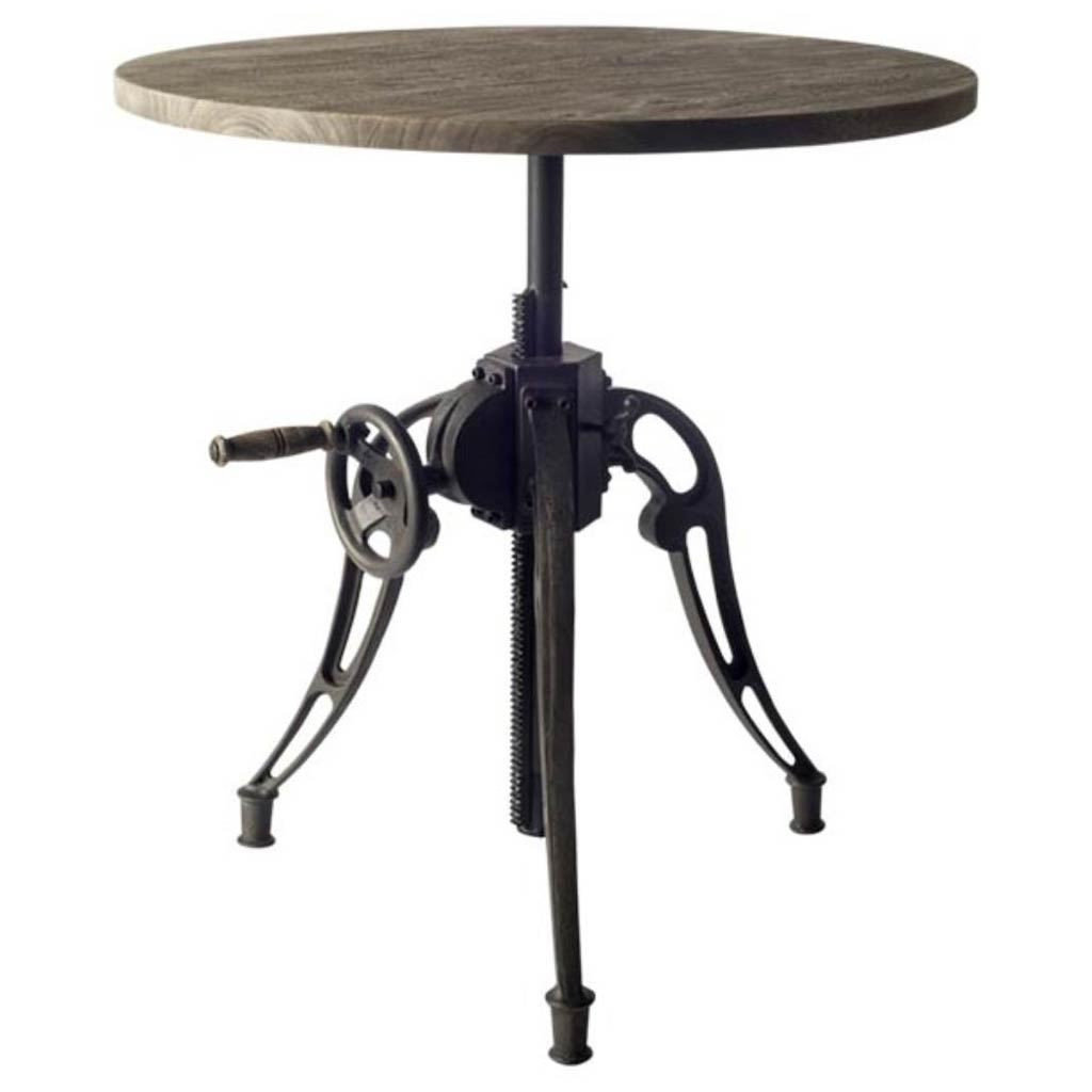 Williston Forge Kaeson Round Solid Wood Top Metal Base Dining Table ...