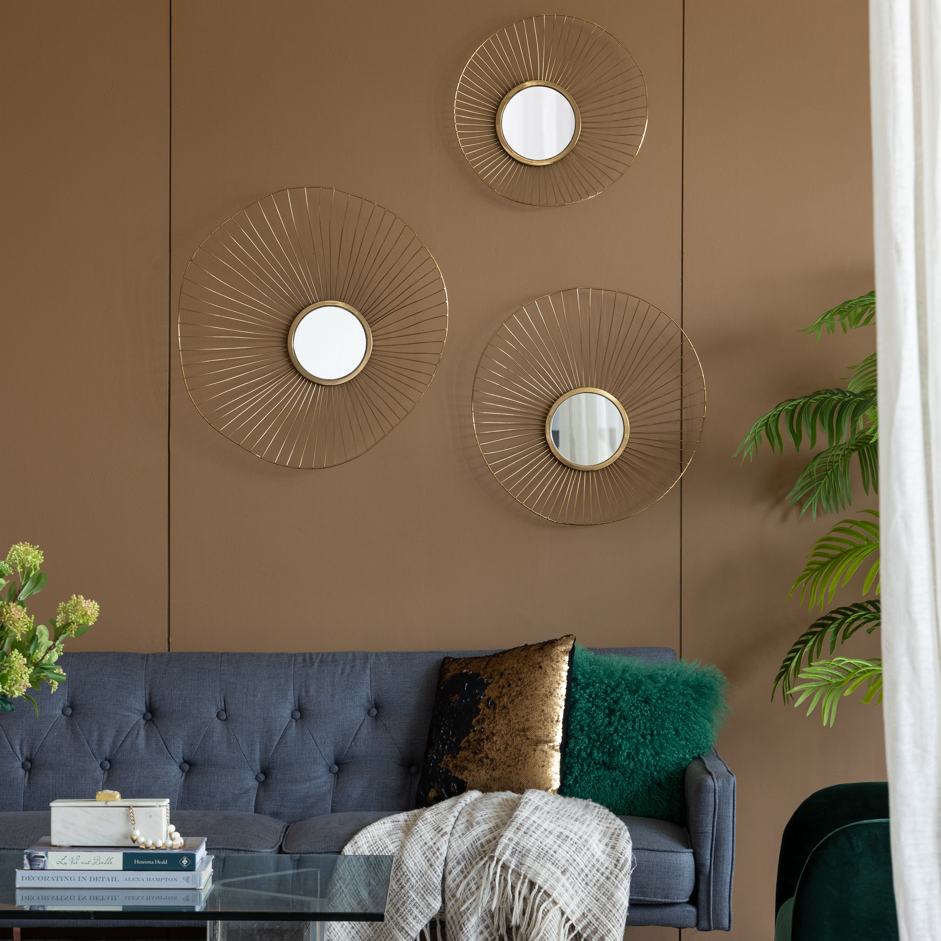 Mercer41 Abstract Designed Wall Mirror(Set of 3) - Wayfair Canada