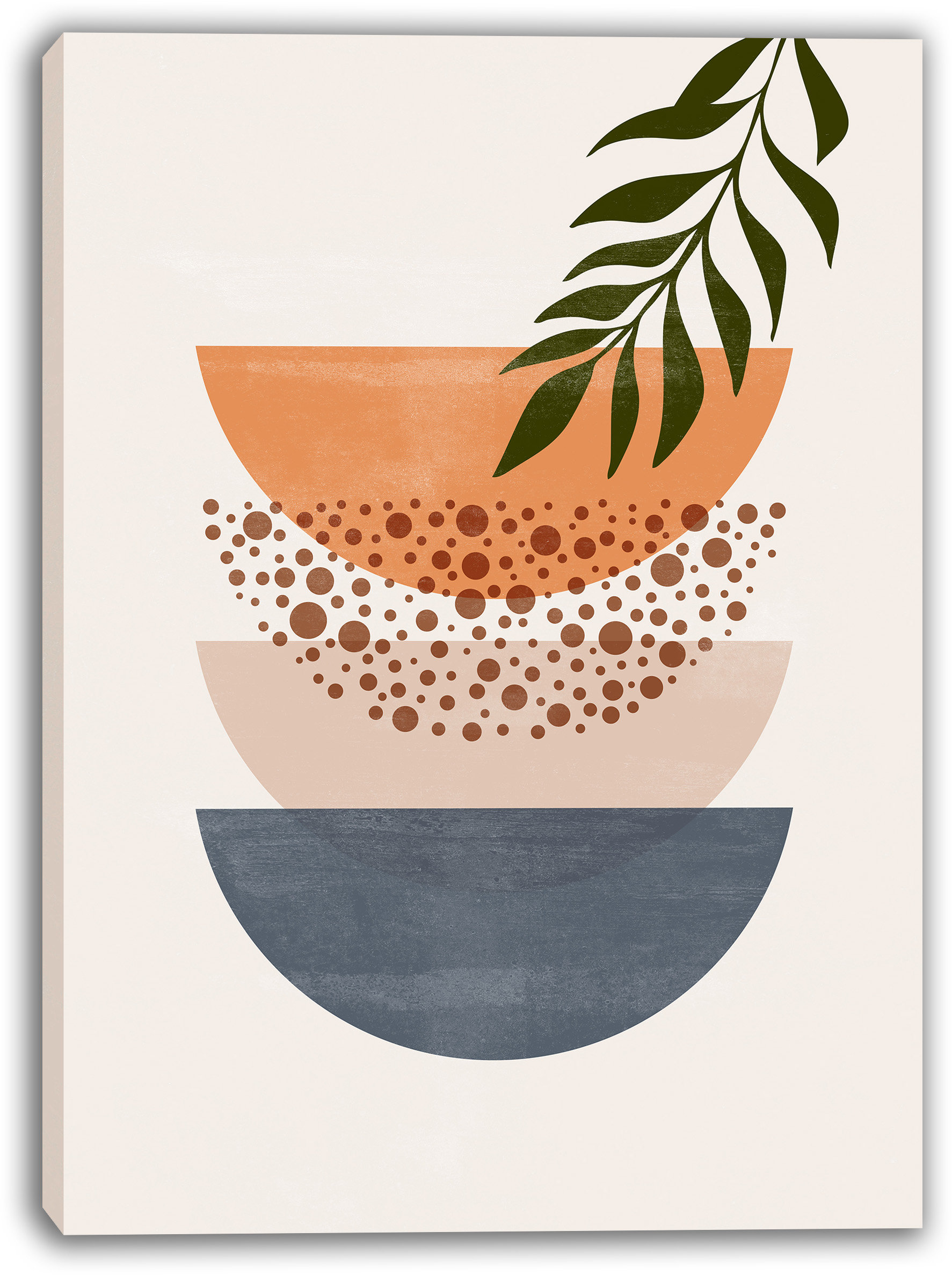 Ebern Designs Layered Harmony Abstract Canvas Wrapped Wall Art | Wayfair