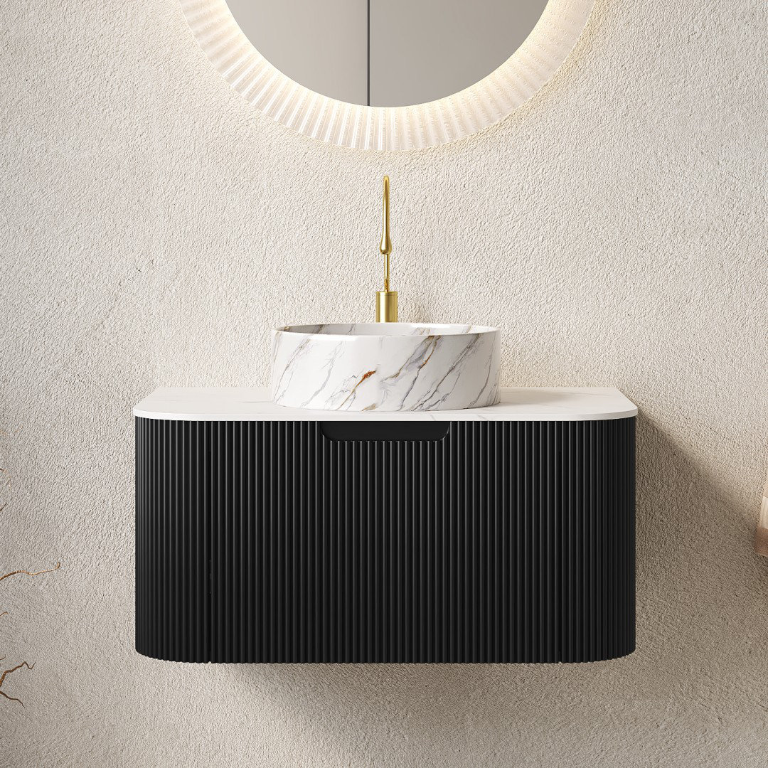 Mercer41 Dina 30" Bathroom Vanity With Sink, Wall-mounted Floating ...