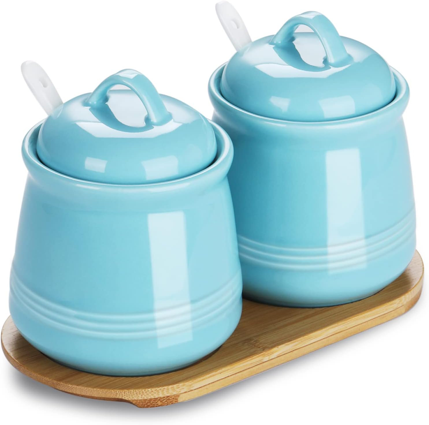 Red Barrel Studio® Ceramic Sugar Bowl 2 Pack, Porcelainjar With Tray ...