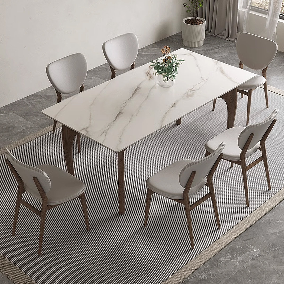 Animoe D Furniture Simple rustic style rectangle rock dining table ...