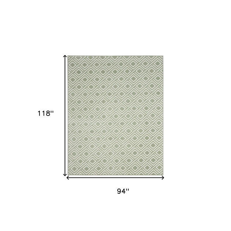 HomeRoots 8' X 10' Green Geometric Area Rug | Wayfair