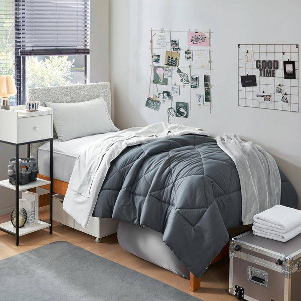 DormCo Packs 8 Piece Starter College Dorm Reversible Bedding Package ...