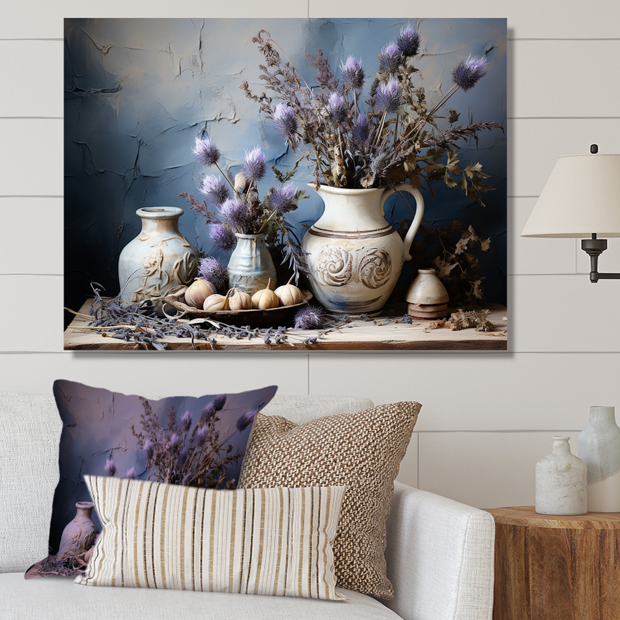 August Grove® Thistle Farmhouse Still Life On Canvas Print | Wayfair