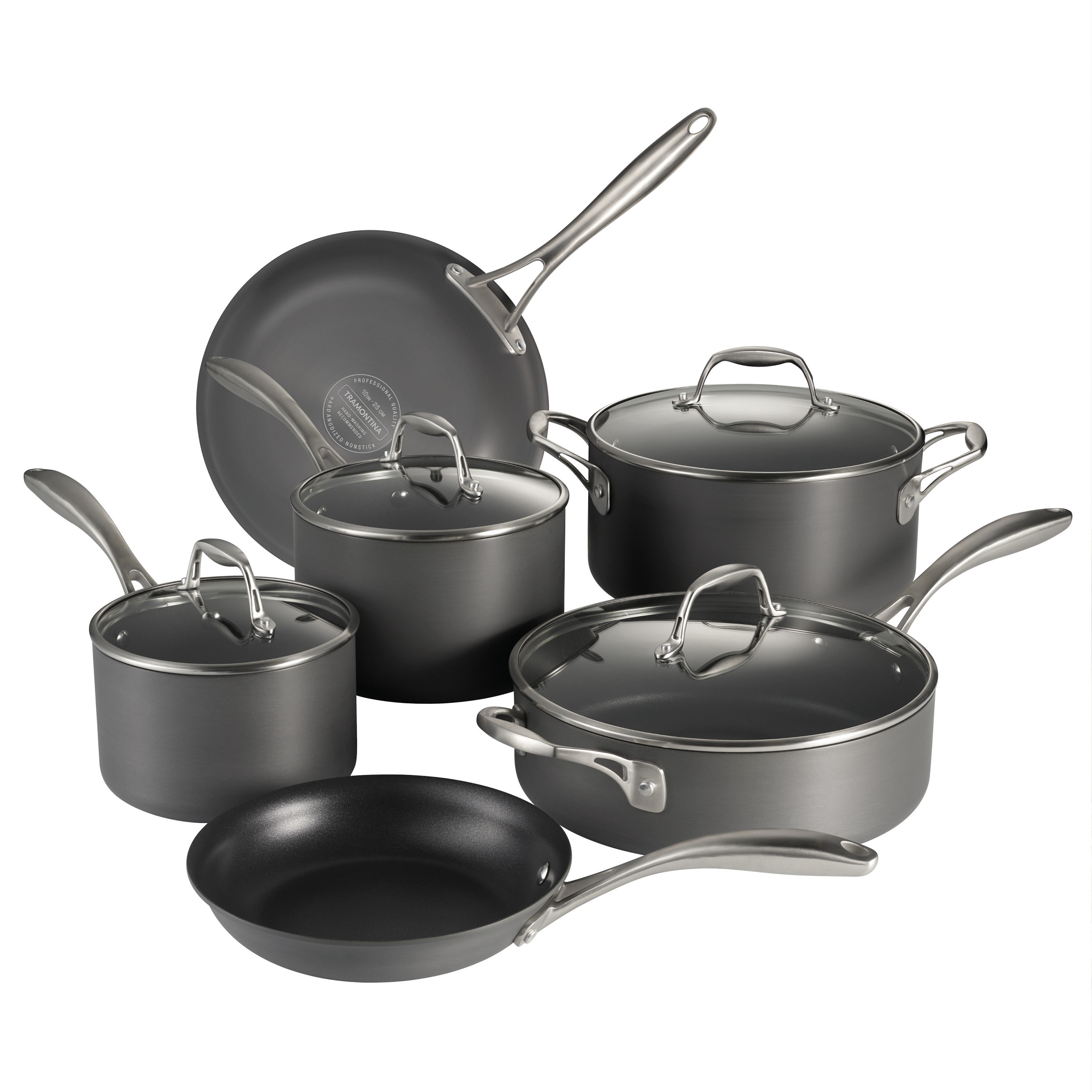 Tramontina Gourmet 10 Piece Hard-Anodized Aluminum Cookware Set ...