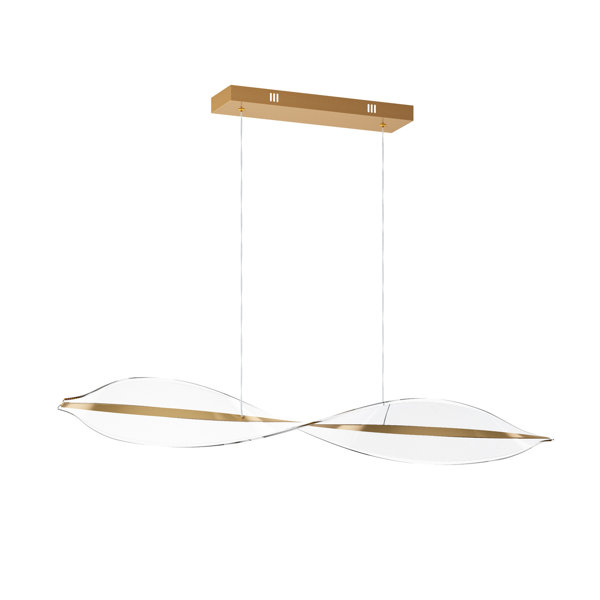 Mercer41 3000K LED Gold Modern Linear Pendant Light Fixture | Wayfair