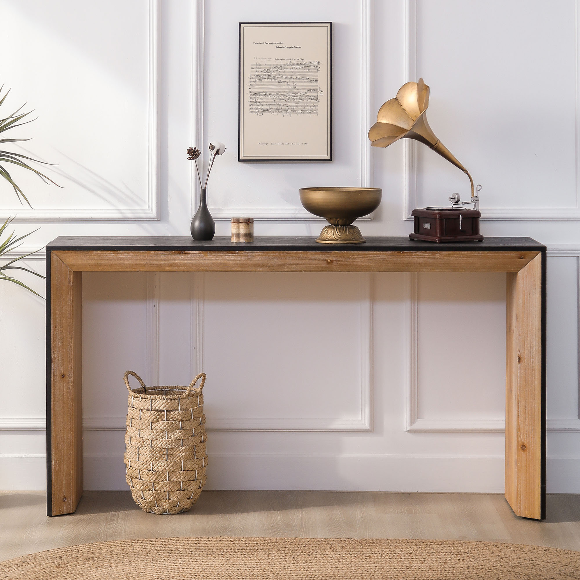 Latitude Run® Black Wood Console Table & Reviews | Wayfair
