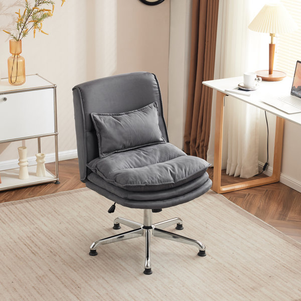 Ebern Designs Upholstered Armless Task Office Chair without Wheels ...