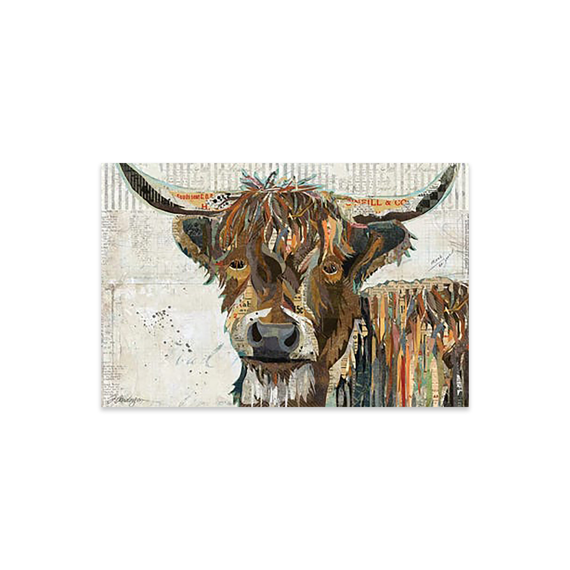 Union Rustic Colorful Highland Cow Print On Acrylic Glass | Wayfair