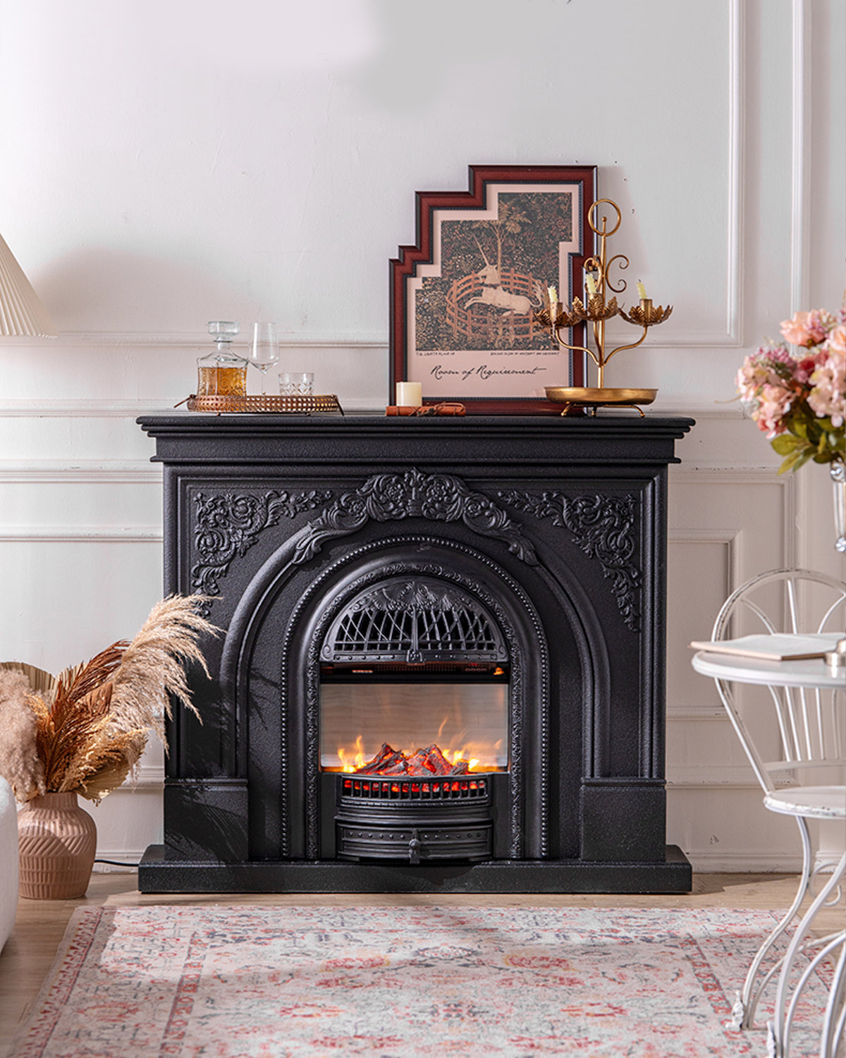 Bloomsbury Market French retro fake flame birdcage heating fireplace ...