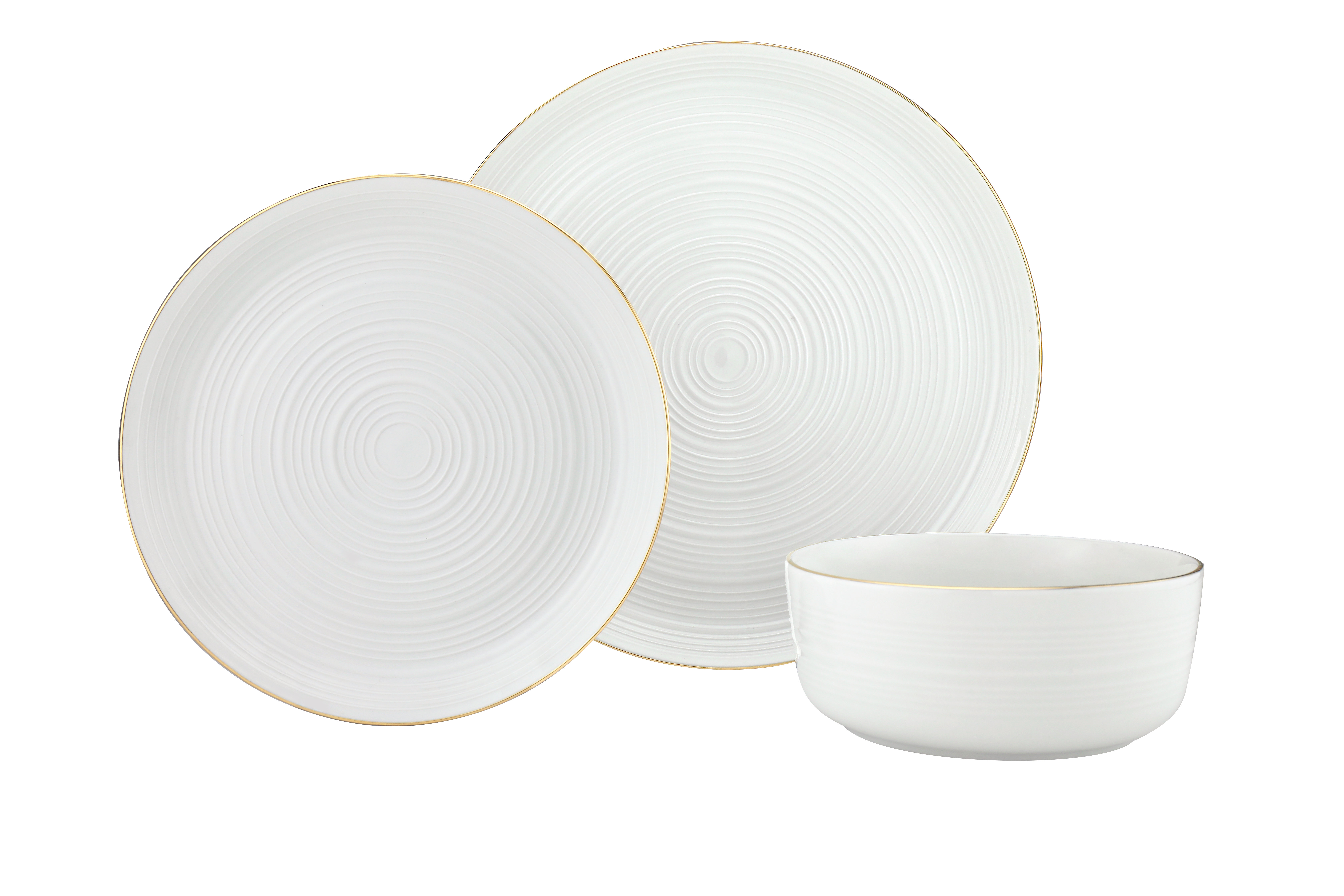 Godinger Silver Art Co Keene Gold Rim 12 Piece Dinnerware & Reviews ...