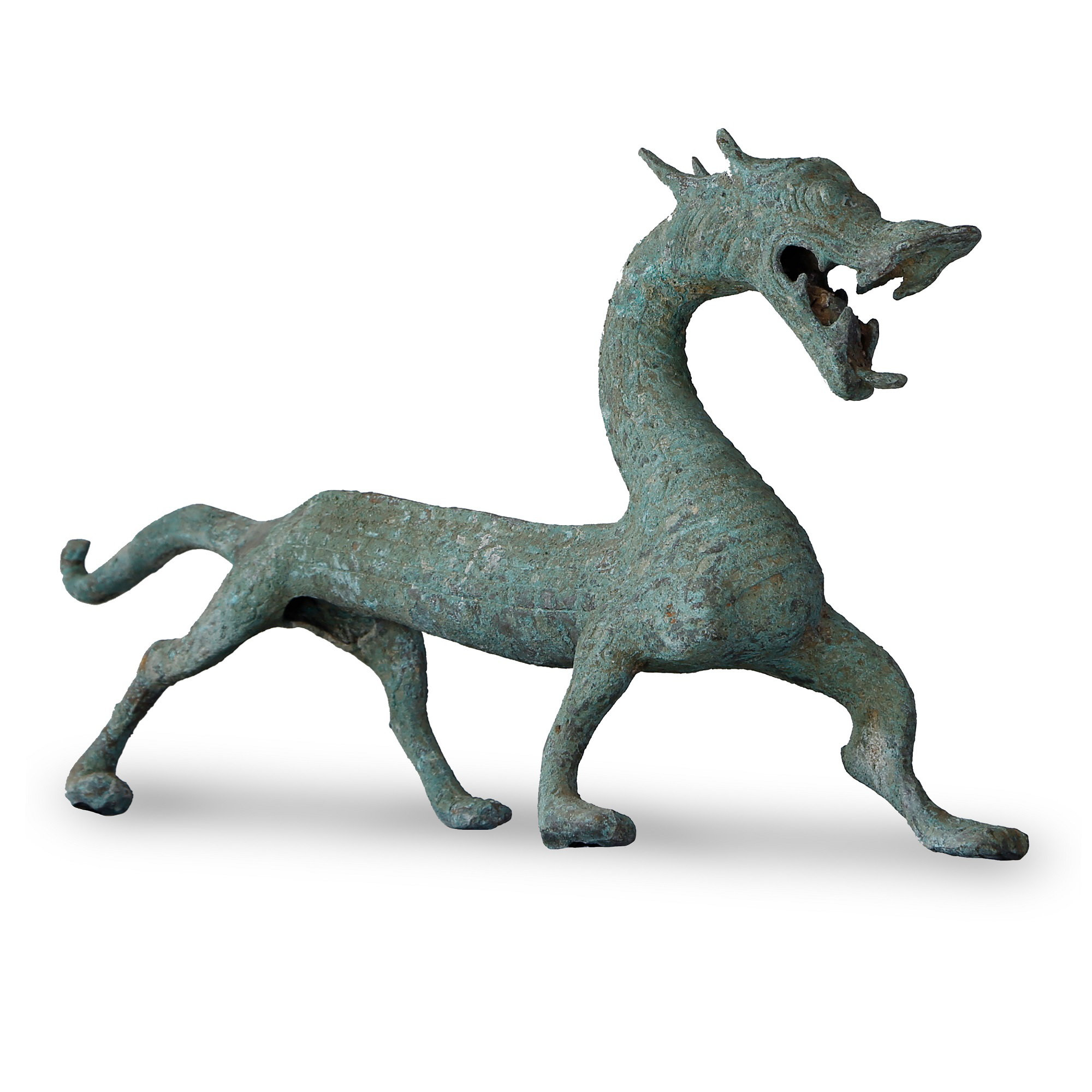 Trinx 21 In Long Vintage Green Bronze Han Dragon Statue, Home Accents ...