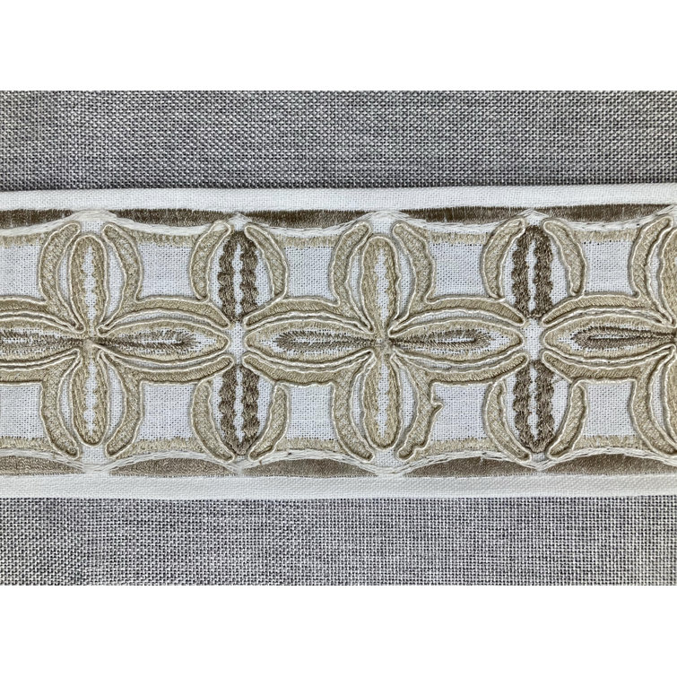 Rose Lace And Braid White, Beige & Tan Woven Embroidery 4.125" Width ...