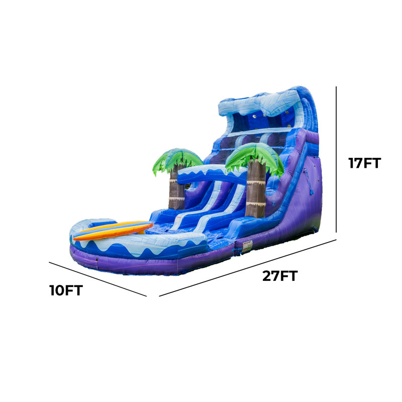 XJUMP 17 ft Surf Beach Commercial Grade Water Slide (with Blower and ...