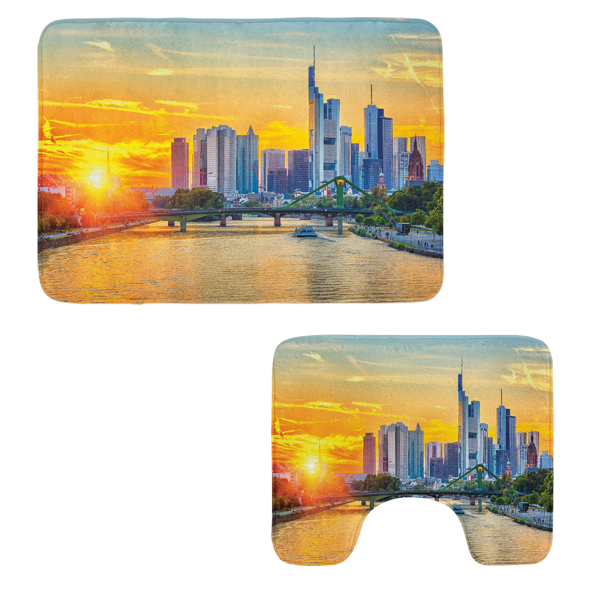 East Urban Home Scenery Art Bathroom Rug Set 2 Pieces Rectangle ...