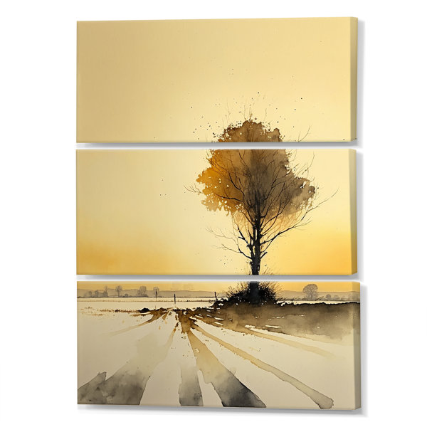 Red Barrel Studio® Golden Hour Tree In The Countryside V " Golden Hour ...