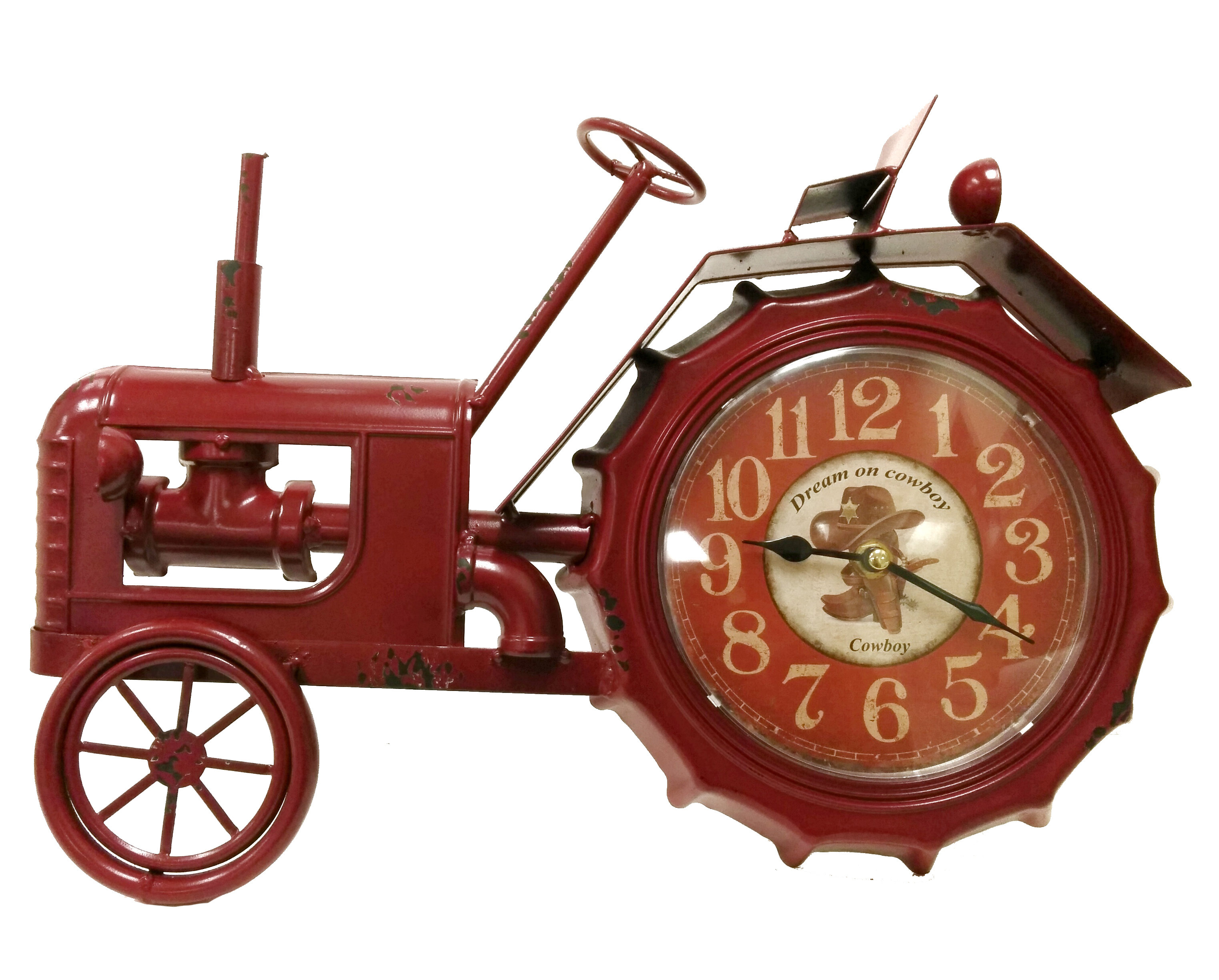 Williston Forge Analog Stainless Steel Quartz Tabletop Clock in Red ...