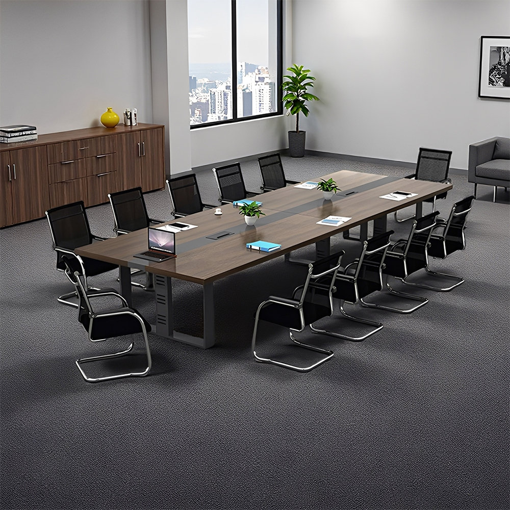 17 Stories Rectangle Conference Table with Wire Management - Wayfair Canada
