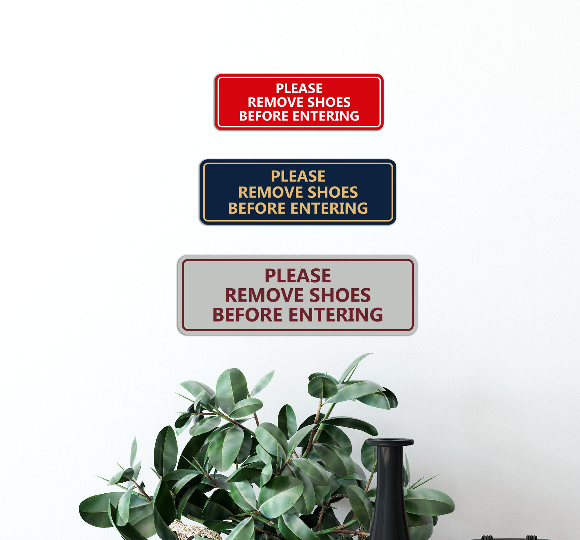 Signs ByLITA Standard Please Remove Shoes Before Entering Sign(Dark ...