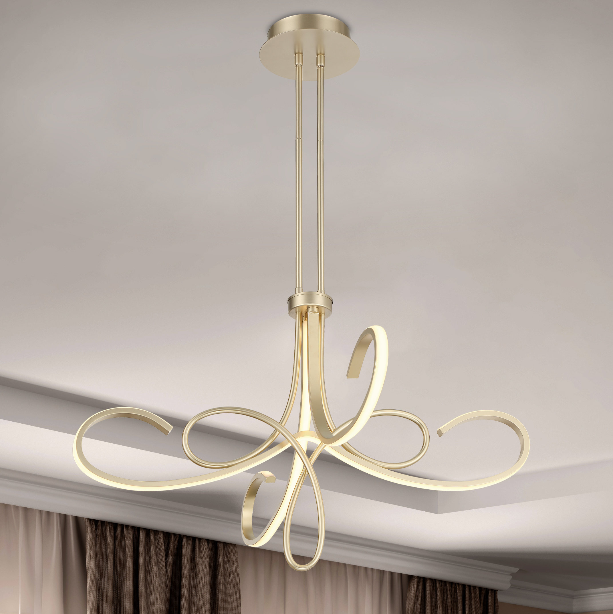 Willa Arlo™ Interiors Fransica Dimmable LED Geometric Chandelier ...