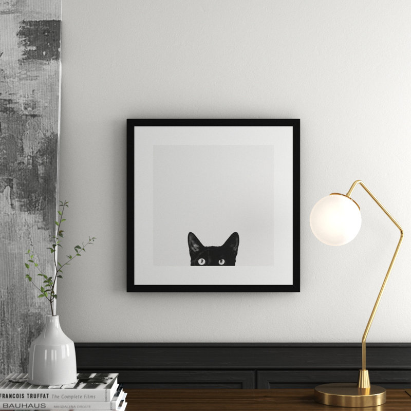 Latitude Run® 'Curiosity (Cat)' - Picture Frame Photograph Print on ...