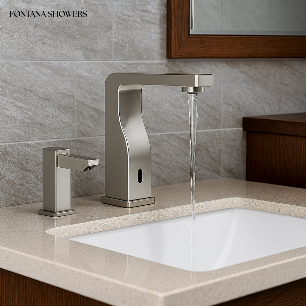 FontanaShowers Chrome Finish Touchless Automatic Commercial Sensor ...