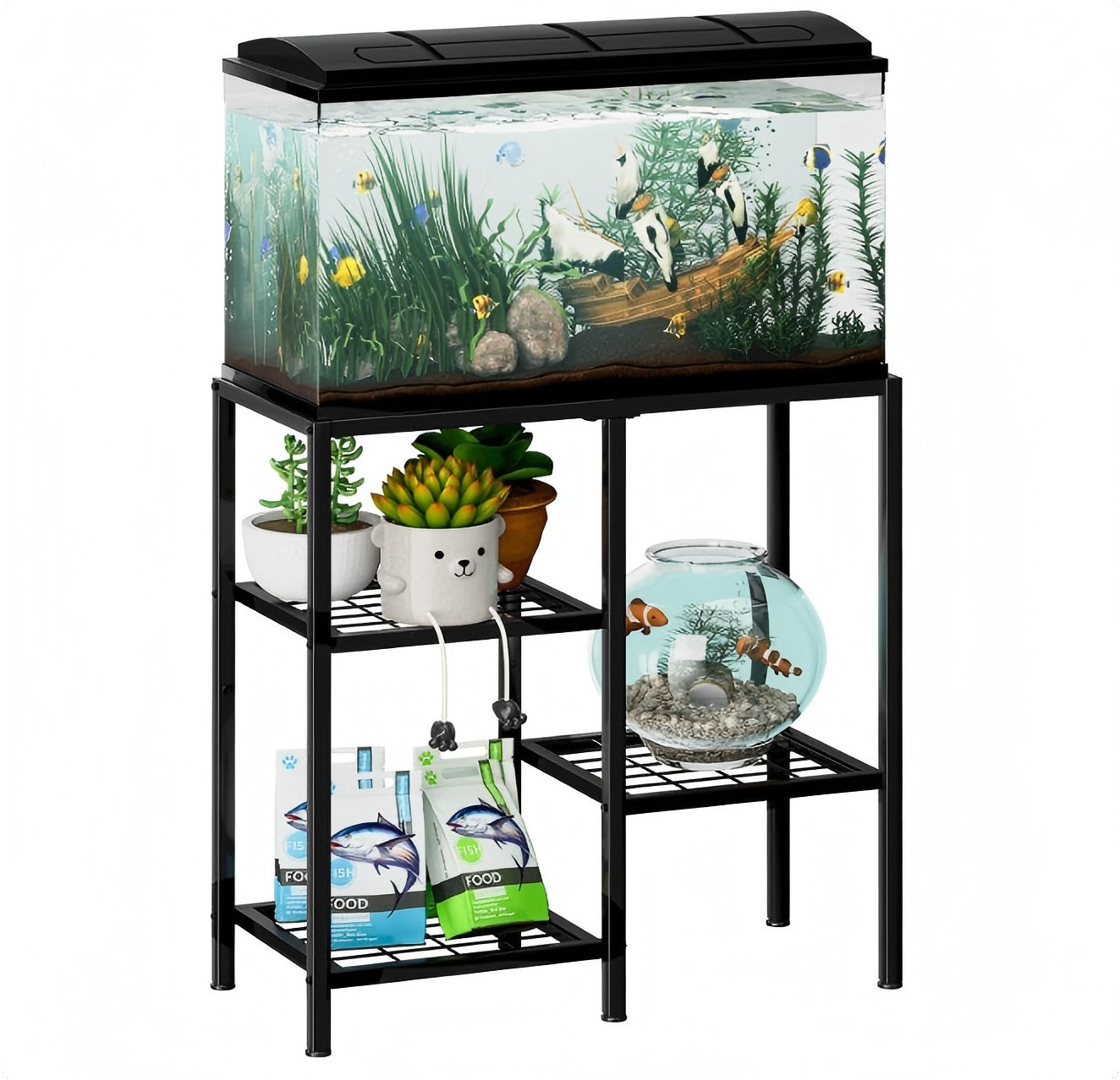 17 Stories Aquarium Stand 20 Gallon, Metal Fish Tank Stand, Aquarium ...