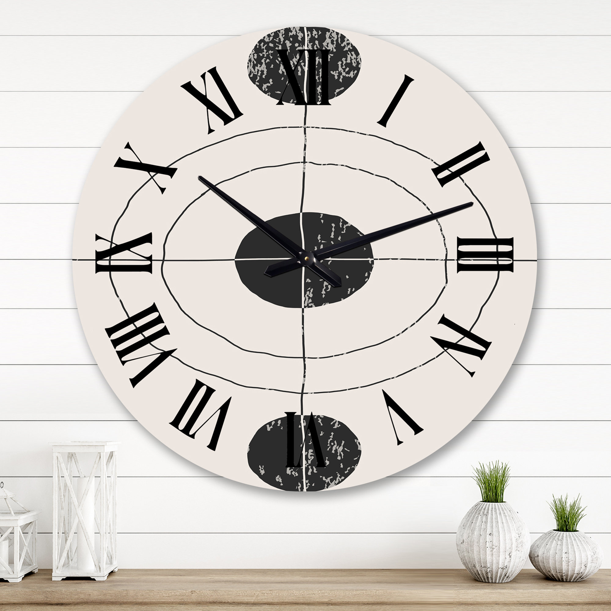 East Urban Home Oversized Circle Minimalism Shape I Wall Clock | Wayfair