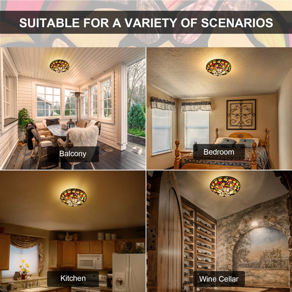 Vinplus Tiffany Flush Mount & Reviews | Wayfair