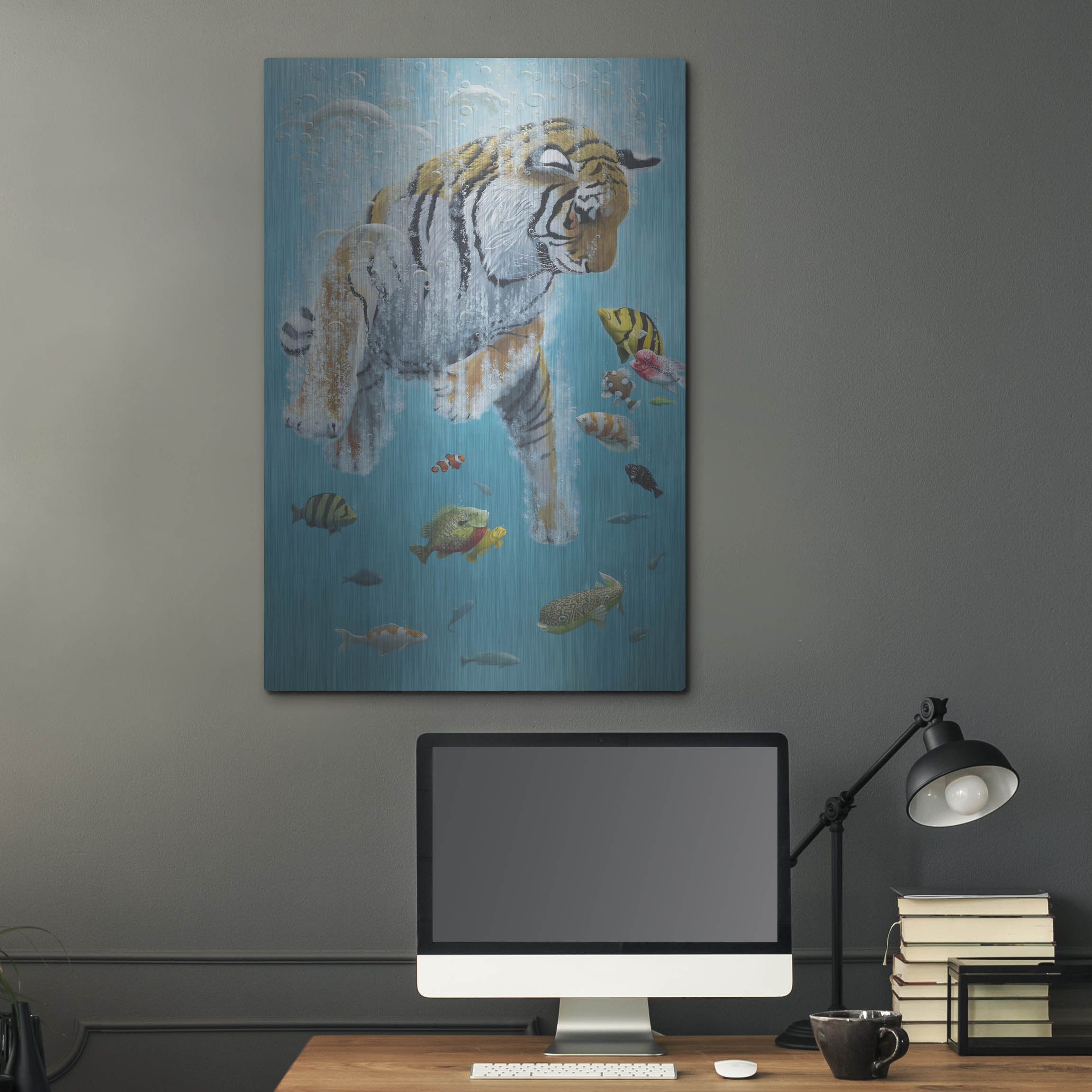 Bungalow Rose 'Diving Tiger' by Heather Gauthier Art Metal Wall Art, 24 ...