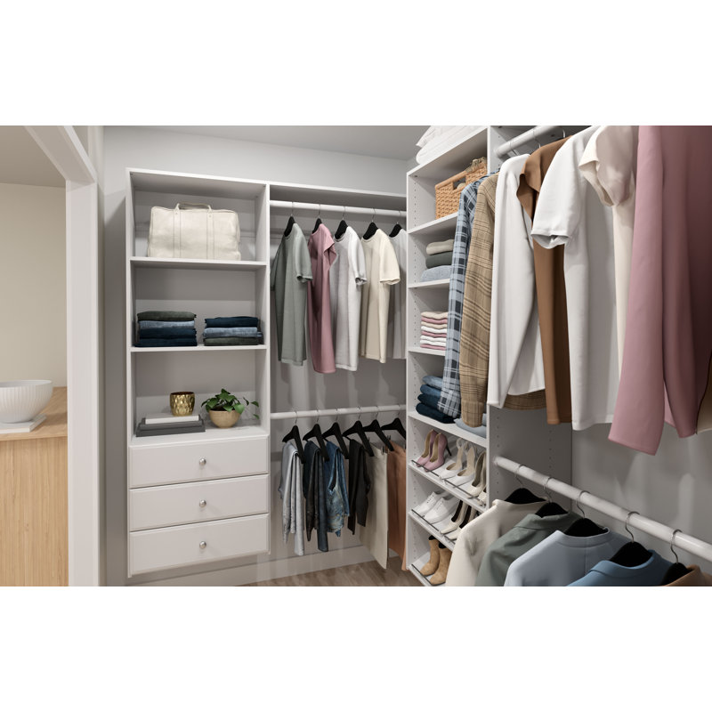Dotted Line™ Liz 36 In. - 60 In. W Truffle Wood Closet System & Reviews ...