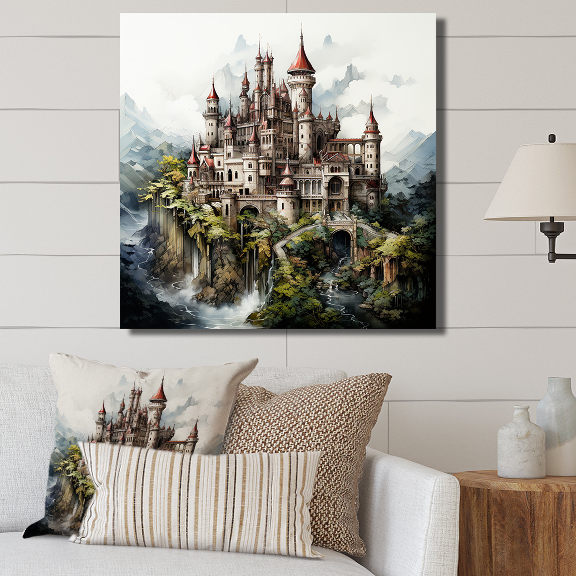 Winston Porter Mystic Drawing Of A Castle On Canvas Print | Wayfair