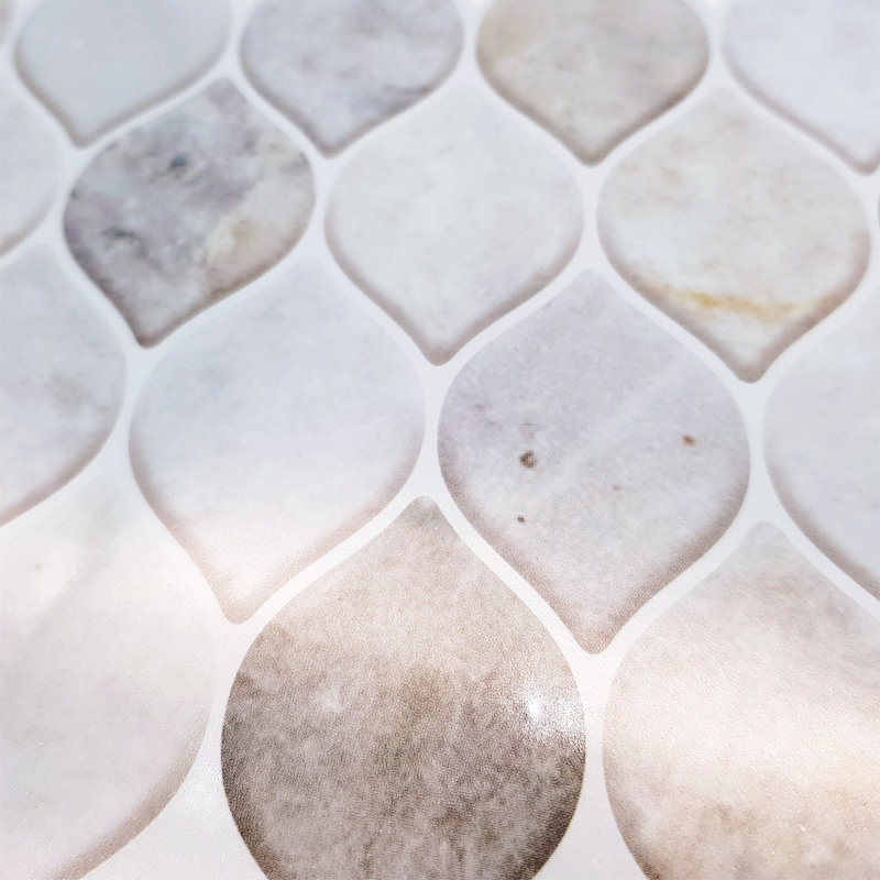 Walplus WT1713X3 - Natural Stone Leaf Wall Tile 10.6 X 5.5 '' / 27 X 14 ...